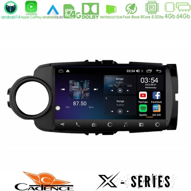 Cadence X Series Toyota Yaris 8core Android 14 4+64GB Navigation ...